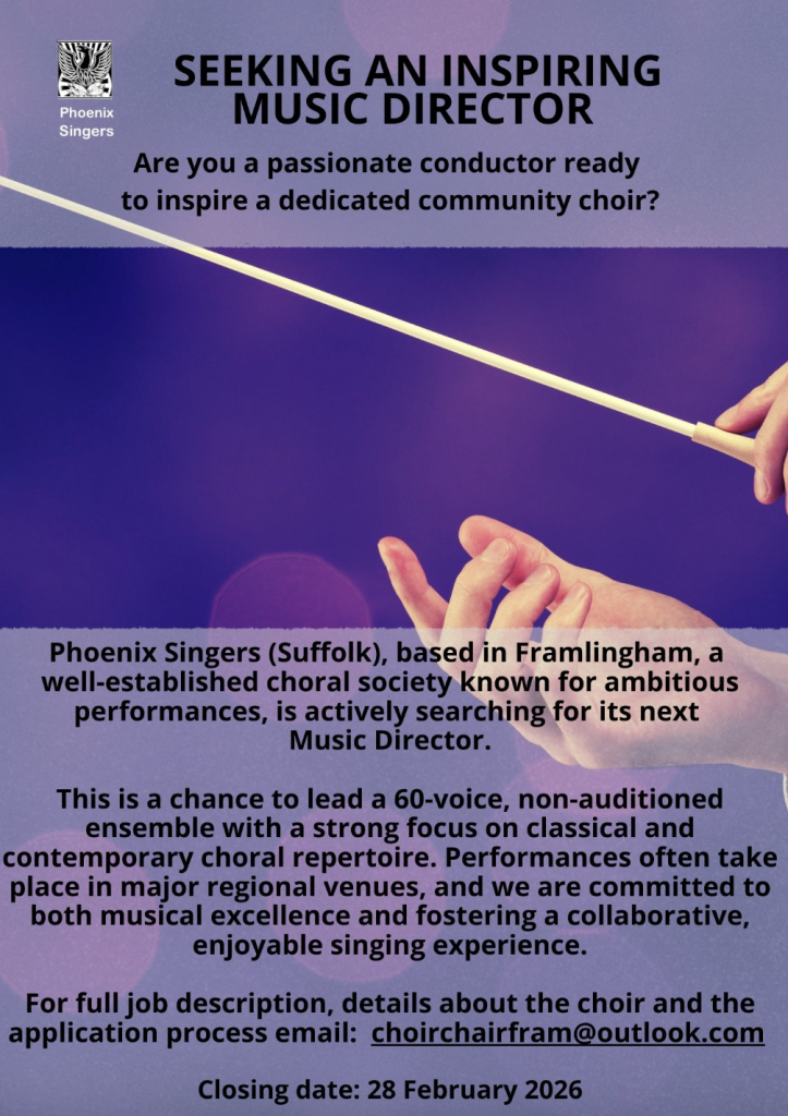 Phoenix Singers Seeks New Music Director - Network Suffolk